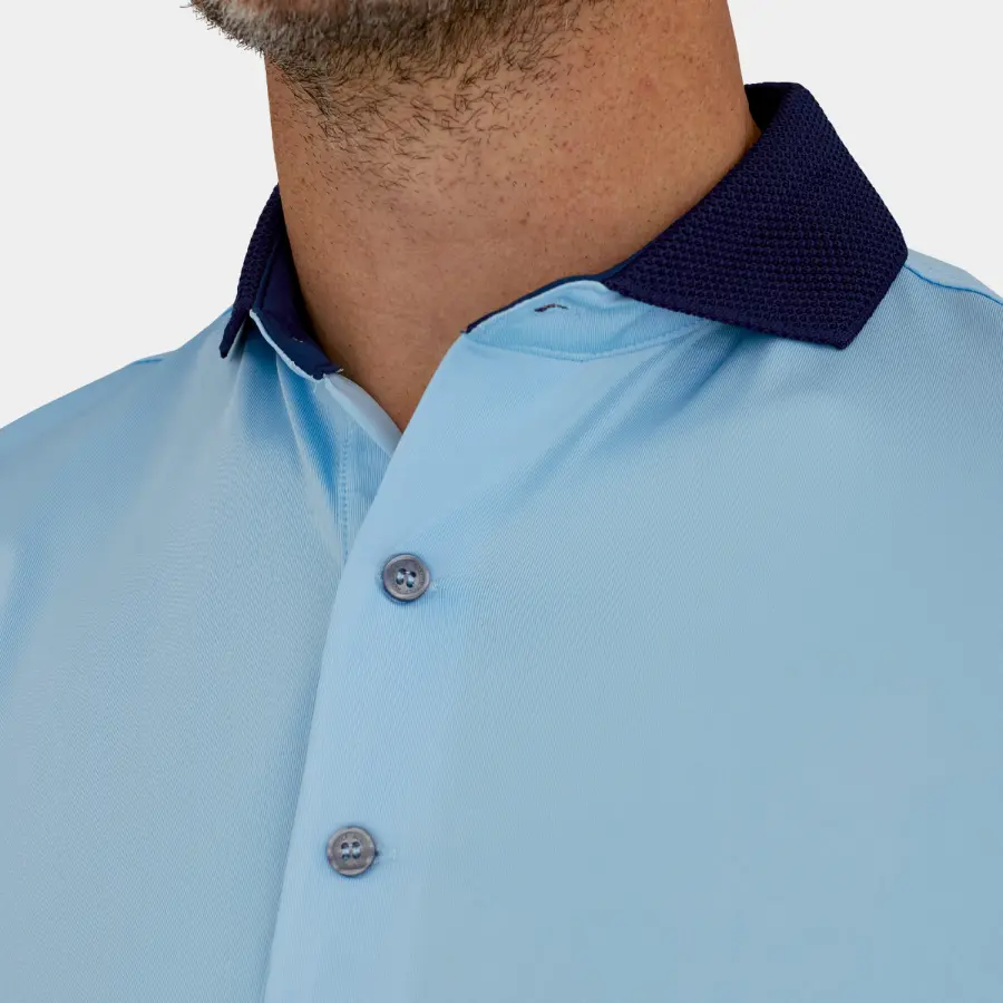 Shop Luxury Golf Shirts for Men: Avalon Luxe Golf Polo - Light Blue