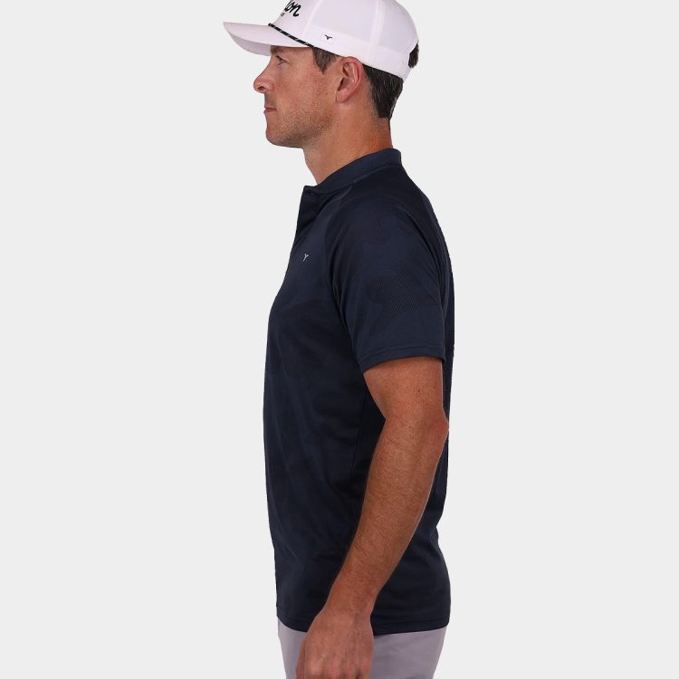 Mens Blade Collar Golf Polo in Charcoal | Avalon Tour Blade Polo