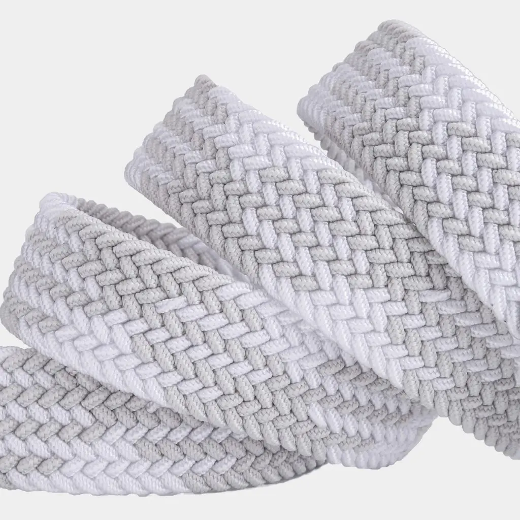 White & Gray Diamond Golf Belt | Avalon Luxury Mens Golf Belts
