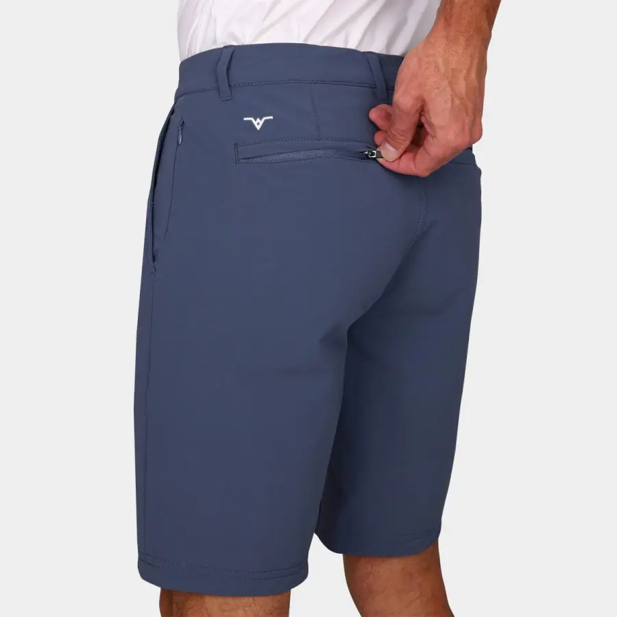 Shop Mens Golf Shorts with 9 Inch Inseam: Graphite Blue | Avalon