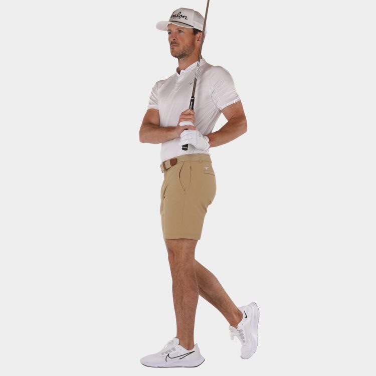 Men's 7 Inch Golf Shorts in Khaki | Avalon Performance Golf Shorts