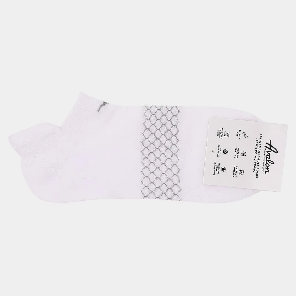 Shop Men's White No Show Golf Socks | Avalon Golf Co