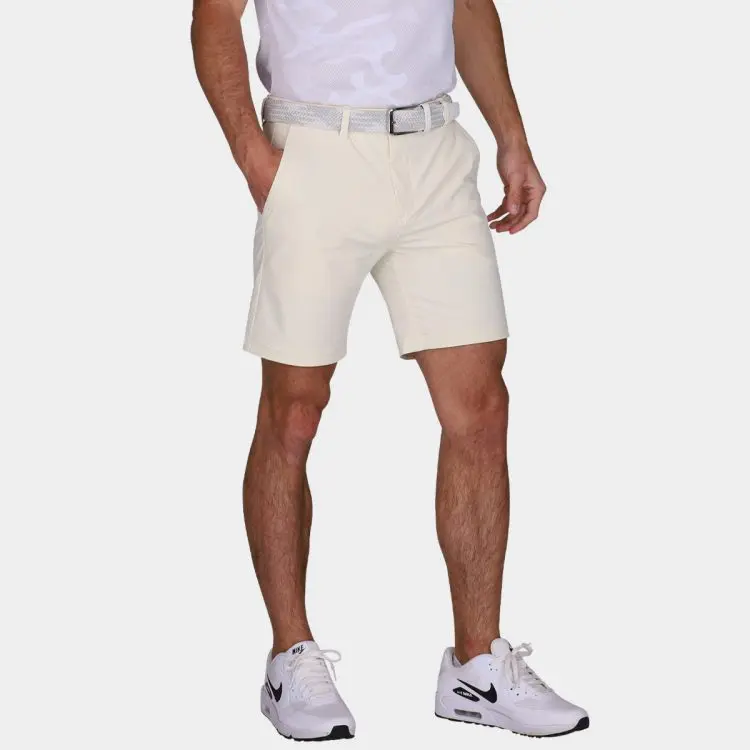 Shop Mens Performance Golf Shorts with 7 inch inseam: Ivory