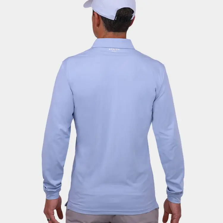 Shop the Long Sleeve Golf Polo Shirt in Blue | Avalon Golf Co
