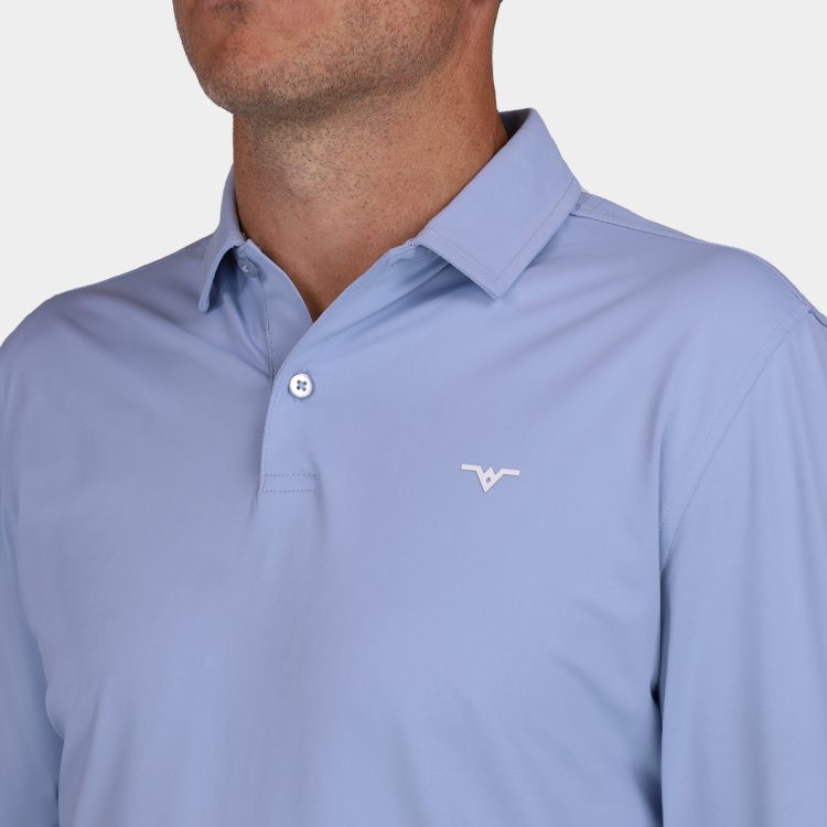 Shop the Long Sleeve Golf Polo Shirt in Blue | Avalon Golf Co