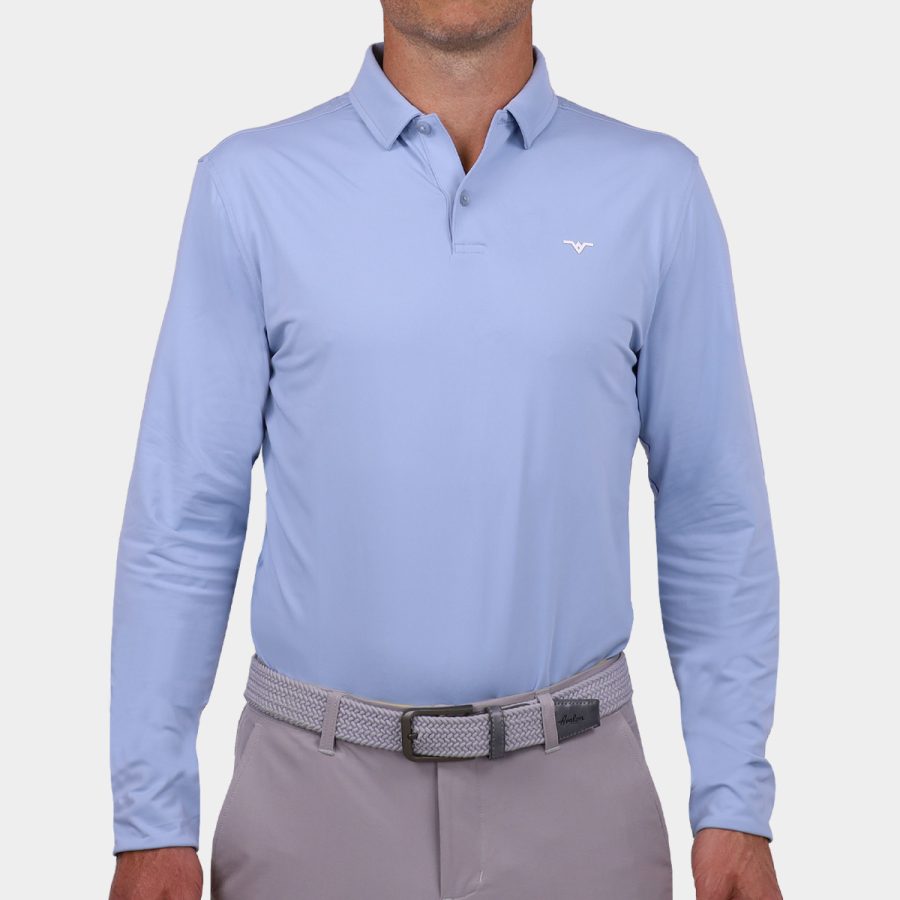 Shop the Long Sleeve Golf Polo Shirt in Blue | Avalon Golf Co