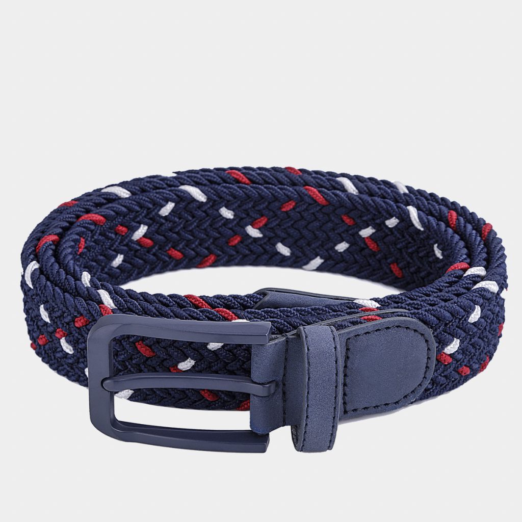 Red, White & Blue Golf Belt: Braided Men's Golf Belt from Avalon