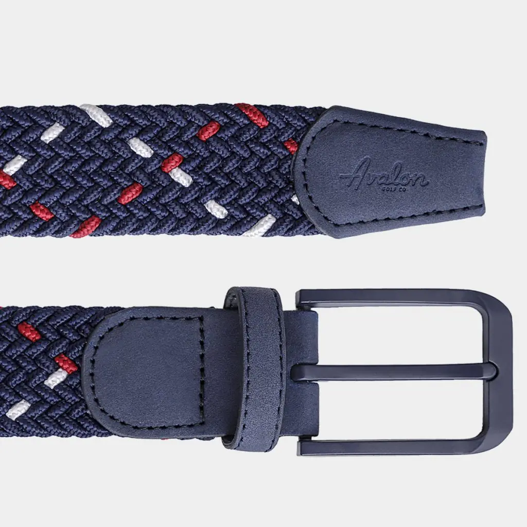 Red, White & Blue Golf Belt: Braided Men's Golf Belt from Avalon