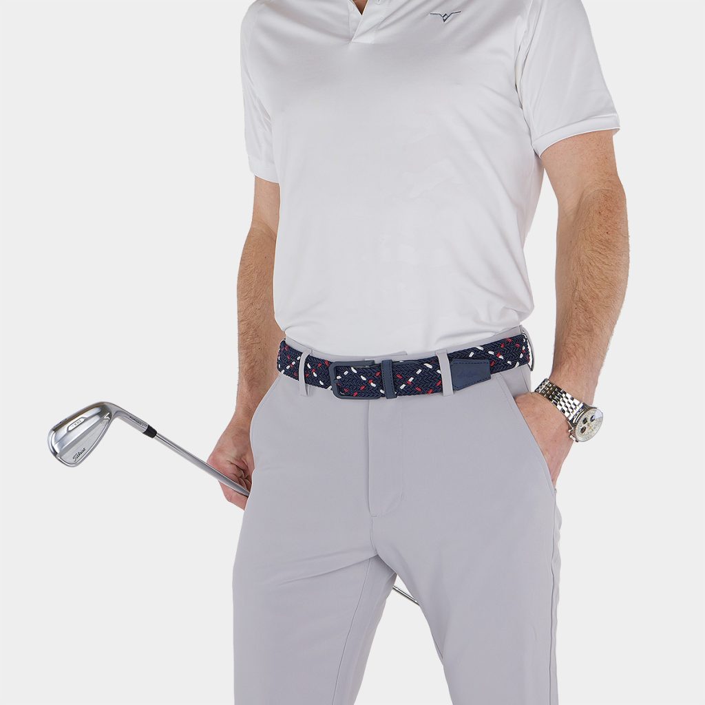 Red, White & Blue Golf Belt: Braided Men's Golf Belt from Avalon