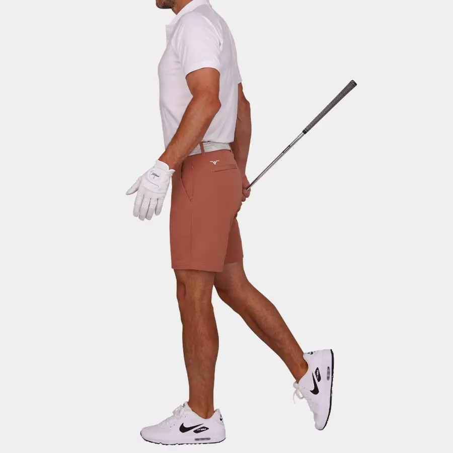 Performance 7-Inch Golf Shorts in Copper | Avalon Golf Apparel