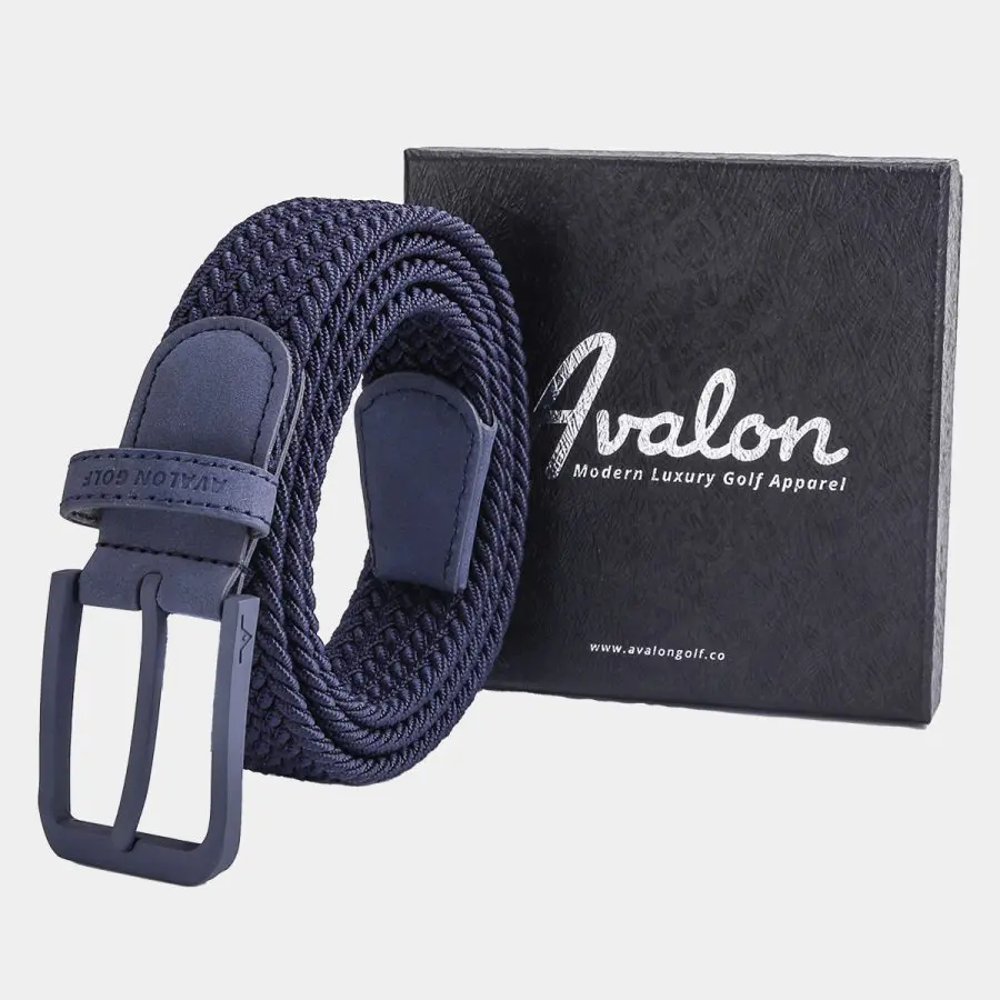 Stretch Web Golf Belt in Navy Blue | Shop Avalon Men's Golf Belts