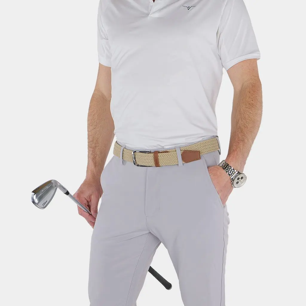 Men's Stretch Golf Belt in Tan Color | Modern, Luxury Golf Apparel