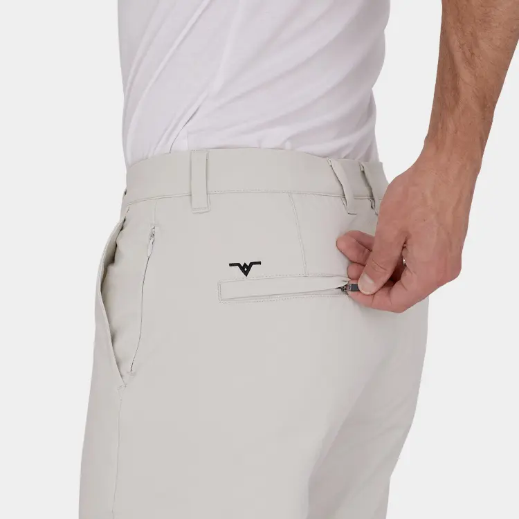 7 Inch Inseam Golf Shorts: Cloud White | Avalon Golf